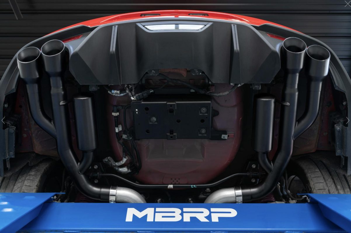 MBRP 2018-2023 Ford Mustang GT 3″ Cat Back T304 Dual Quad Split Rear ...