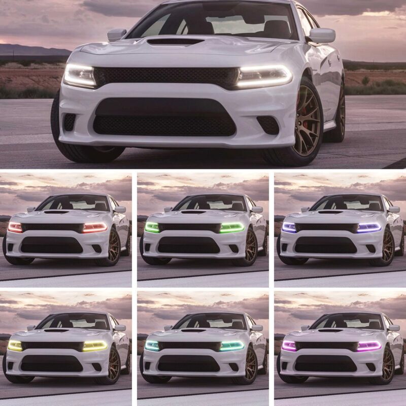 Vland 2015-2021 Dodge Charger RGB Projector Headlights Dual Beam Lens w ...