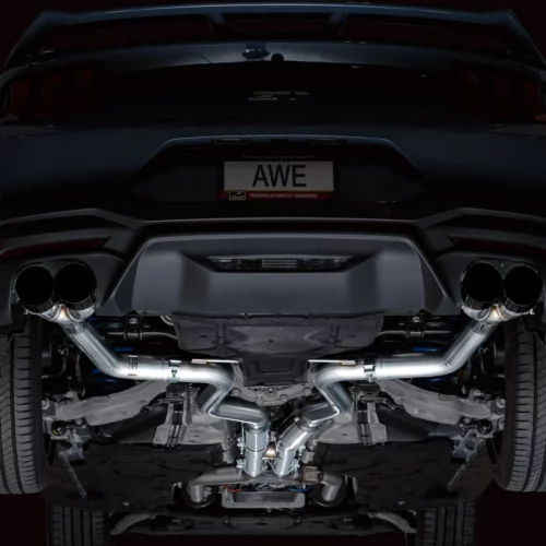 AWE 2024 Ford Mustang GT S650 Track Edition Exhaust - Quad Tips - Black ...