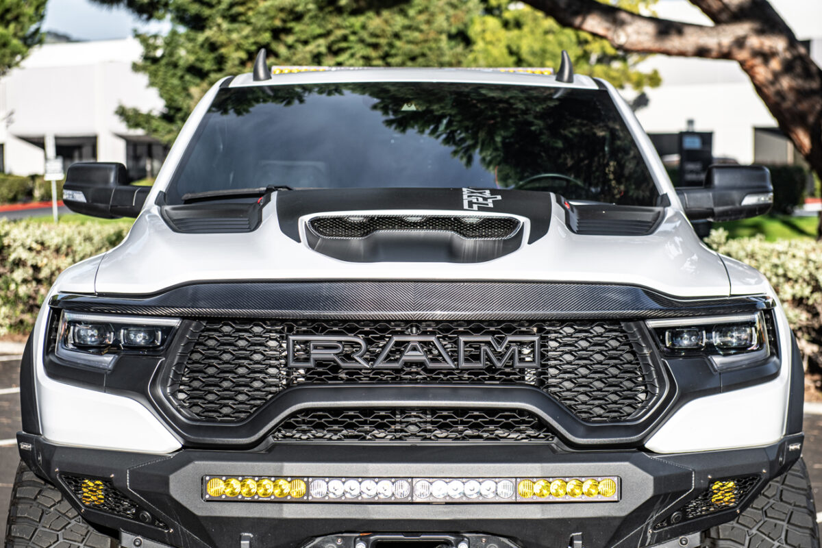 EOS 2019-2024 Ram 1500 TRX Carbon Fiber Front Upper Grille Trim Spoiler ...